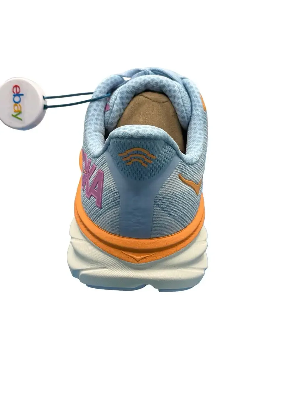 Hoka | Shoes | Hoka Clifton 9 Running Shoes Light Blue Orange | Poshmark